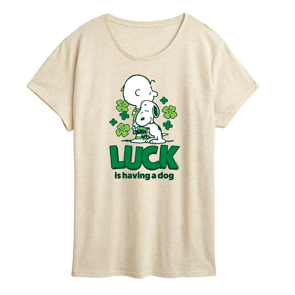 Women's Peanuts Snoopy Luck Is Having A Dog Graphic Tee