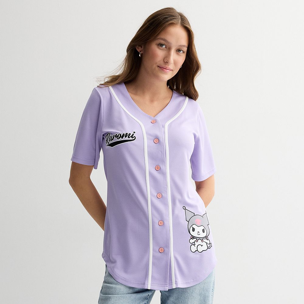 Juniors Hello Kitty Kuromi Graphic Baseball Jersey