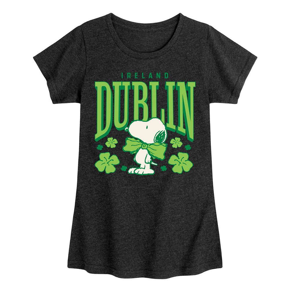 Girls 7-16 Peanuts Snoopy Dublin Ireland Tee