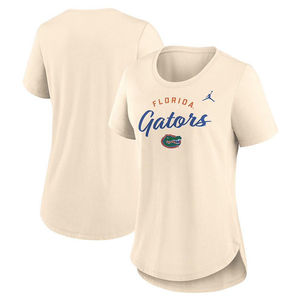 Women's Nike Tan Florida Gators Script Logo Tri-Blend T-Shirt