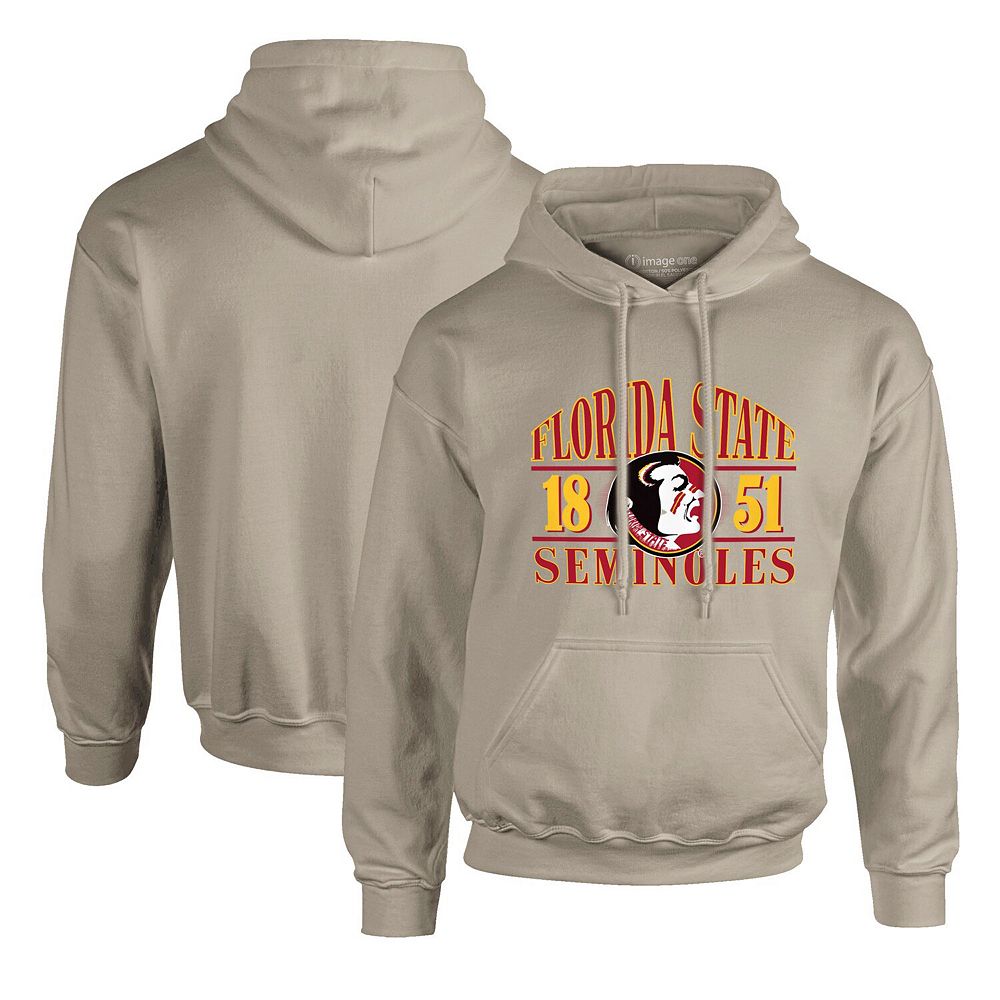 Men's Tan Florida State Seminoles Upper Arch Letters Pullover Hoodie
