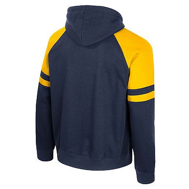 Men's Colosseum Navy Michigan Wolverines Todd Raglan Pullover Hoodie