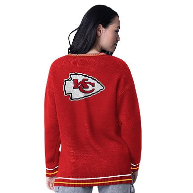 Women's Starter Red Kansas City Chiefs Oversized On the Ball Intarsia ...