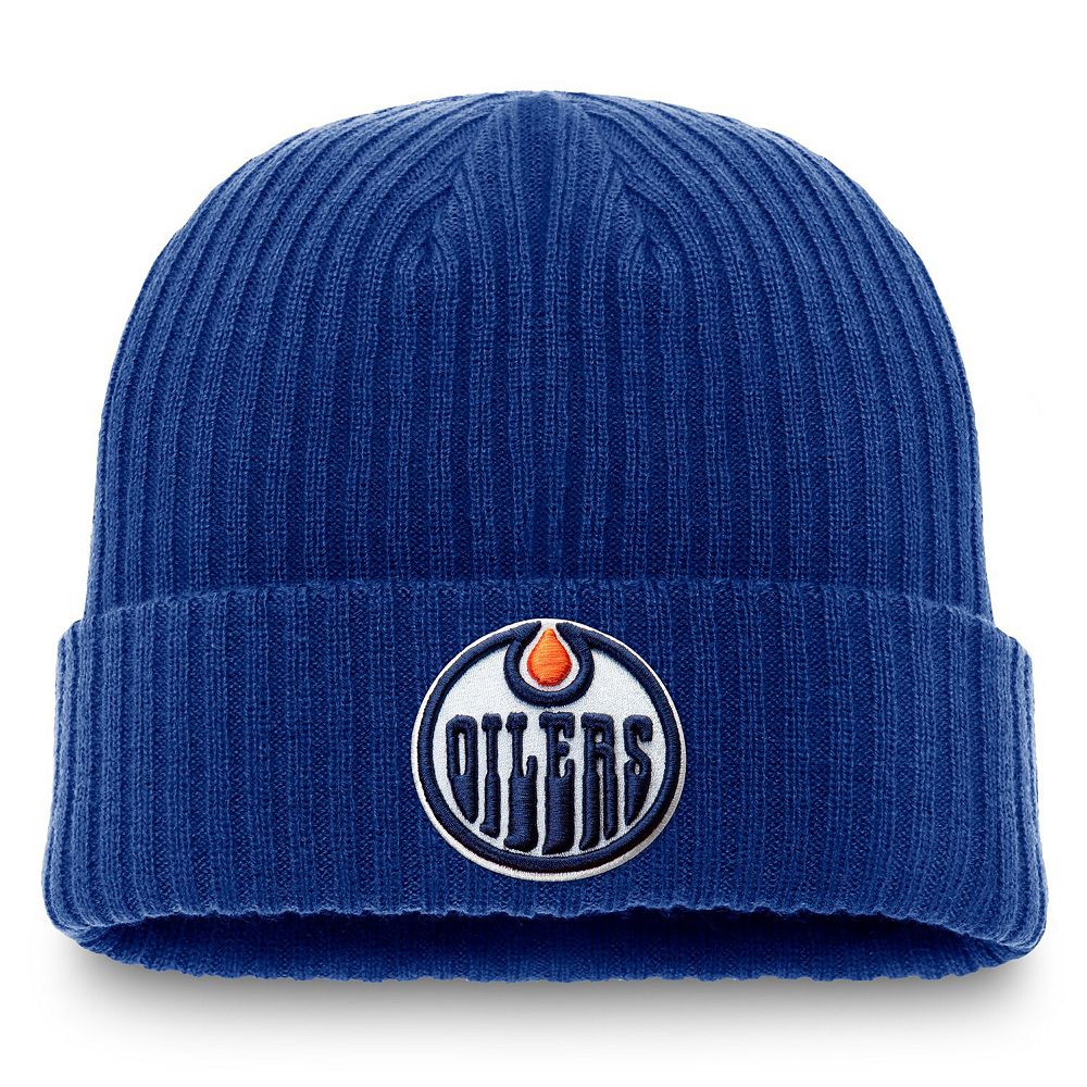 Men's Fanatics Royal Edmonton Oilers Core Primary Logo Cuffed Knit Hat