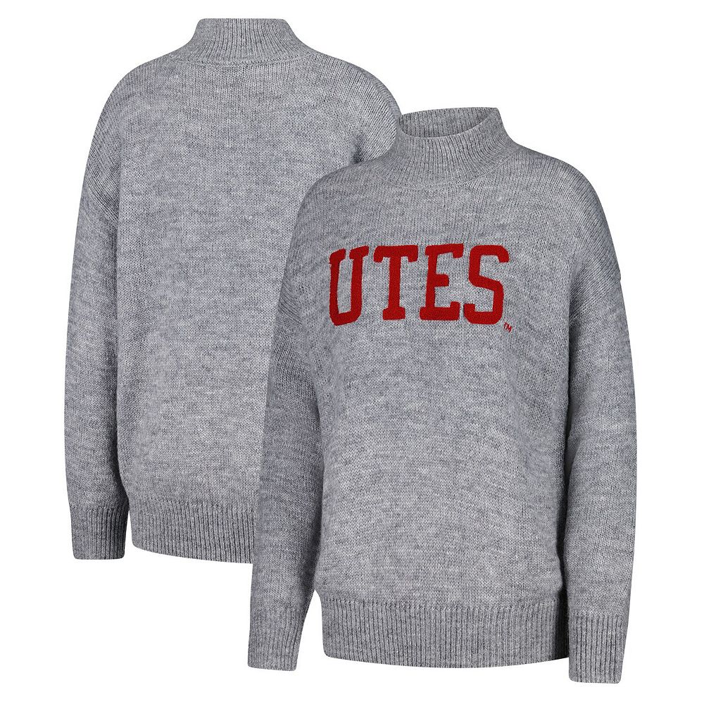 Women's Gameday Social Gray Utah Utes Oversized Varsity Sweater