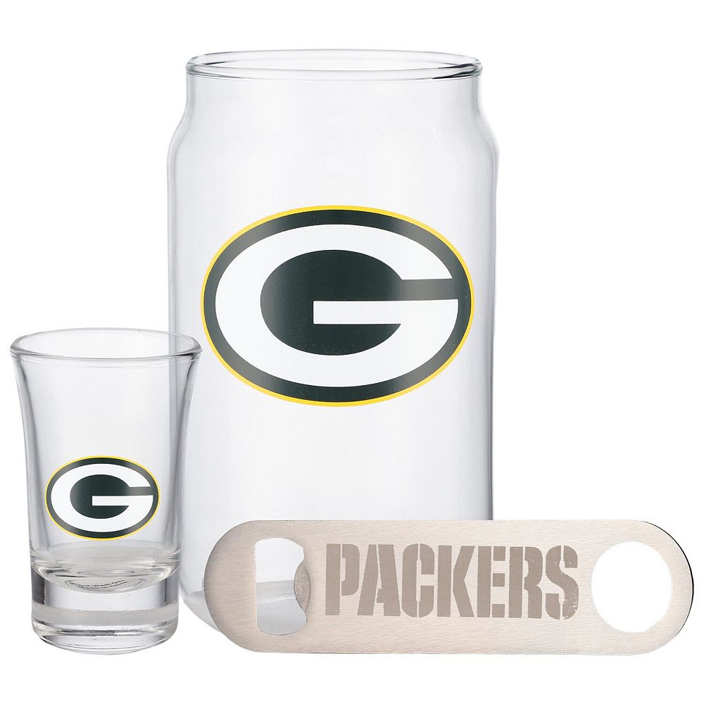 The Memory Company Green Bay Packers Three-Pack Beer Glass, 2oz. Shot ...