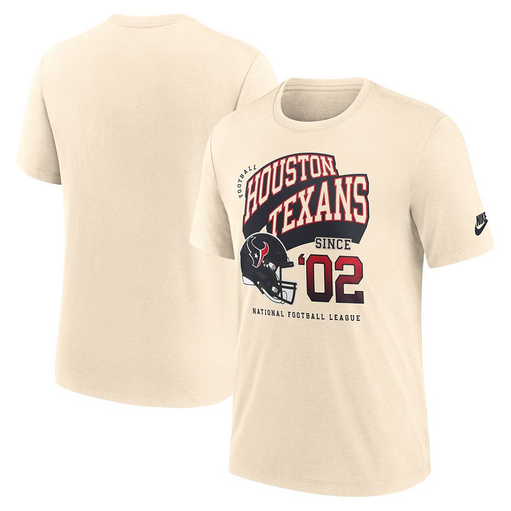 Men's Nike Natural Houston Texans Rewind Tri-Blend T-Shirt