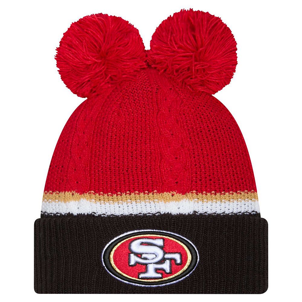 Women's New Era Scarlet San Francisco 49ers Double Bubble Cuffed Knit ...