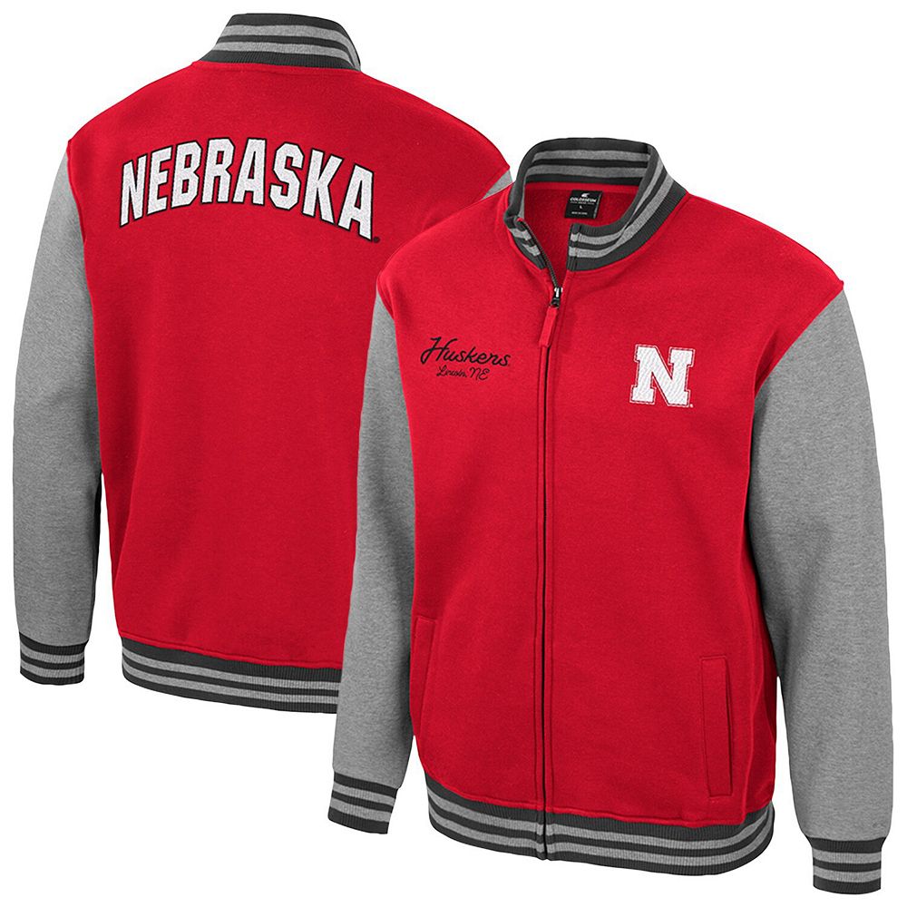 Men's Colosseum Scarlet Nebraska Huskers Ambi-Turner Full-Zip Varsity ...