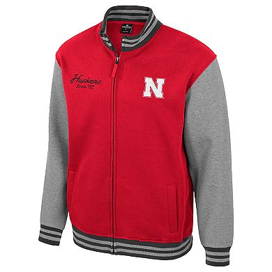 Men's Colosseum Scarlet Nebraska Huskers Ambi-Turner Full-Zip Varsity Jacket