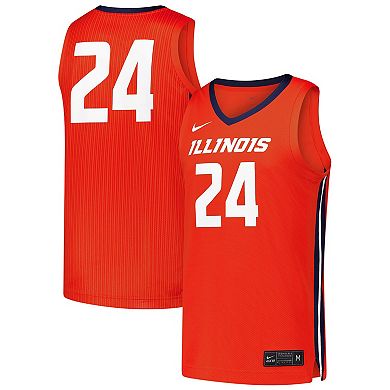 Men's Nike #24 Orange Illinois Fighting Illini Replica Basketball Jersey