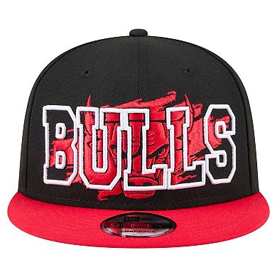 Men's New Era Black/Red Chicago Bulls Sport Night Splatter Two-Tone ...