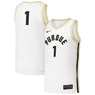 Men's Nike #1 White Purdue Boilermakers Replica Basketball Jersey