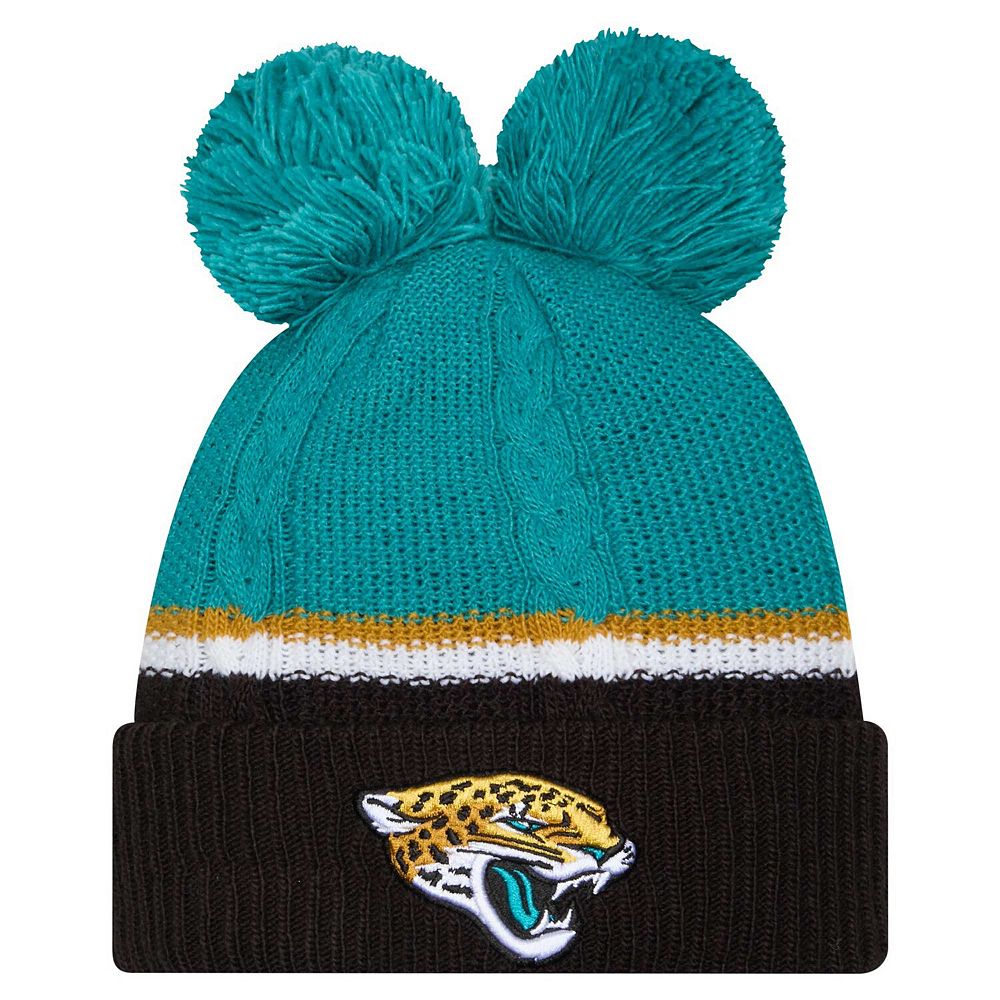 Women's New Era Black Jacksonville Jaguars Double Bubble Cuffed Knit ...