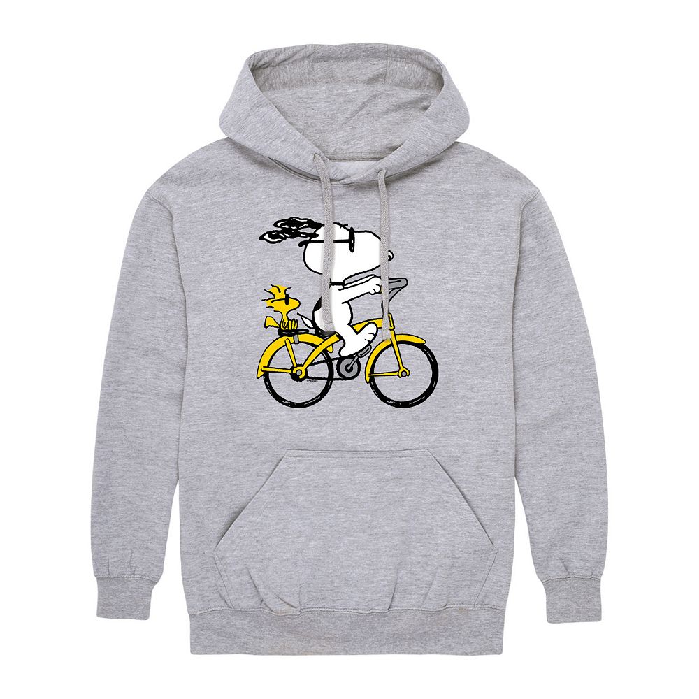 Men's Peanuts Snoopy & Woodstock Riding Bike Graphic Hoodie