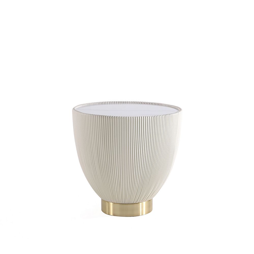 MANHATTAN COMFORT Anderson Modern Faux Leather Upholstered End Table