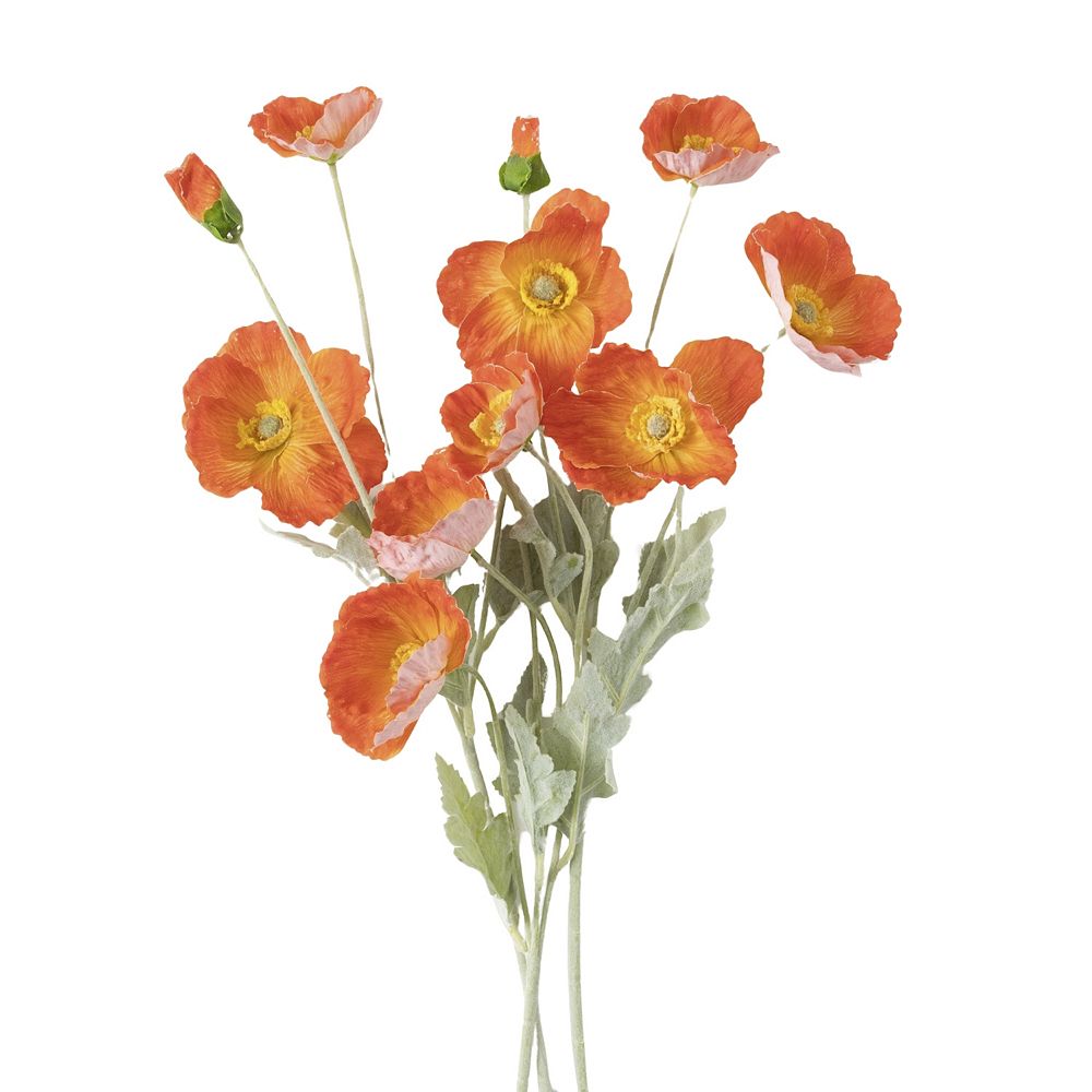 Sullivan's Real Touch Orange Poppy Faux Flower Bundle