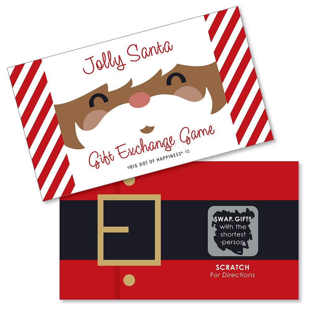 Jolly Santa Claus - Christmas Party Game Scratch Off Cards - 22 Count