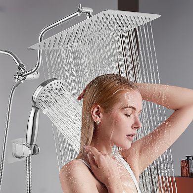 12-Inch Rain Mixer Shower System with Handheld Faucet