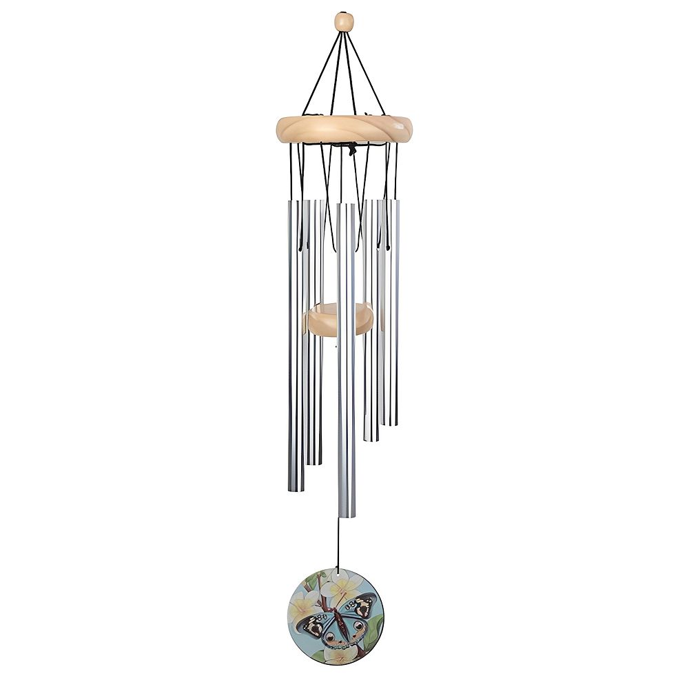 FC Design 20" Long Mini Wood Top Chime Butterfly Wind Chime Decoration ...