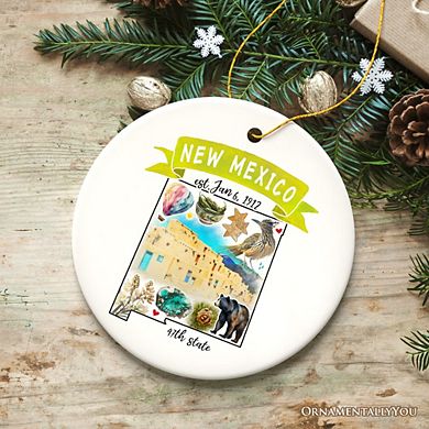 Artistic New Mexico State Themes and Landmarks Christmas Ornament