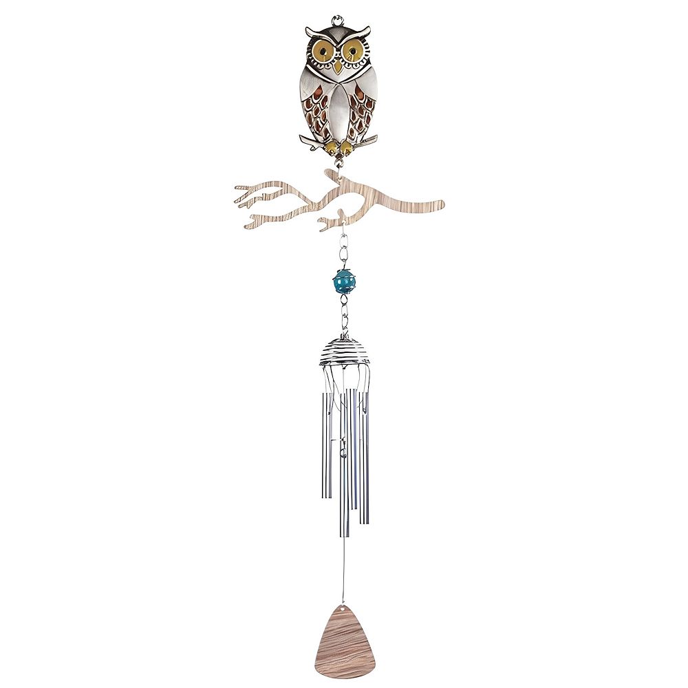 FC Design 21" Long Owl Metal Silhouette Wind Chime Decoration Garden ...
