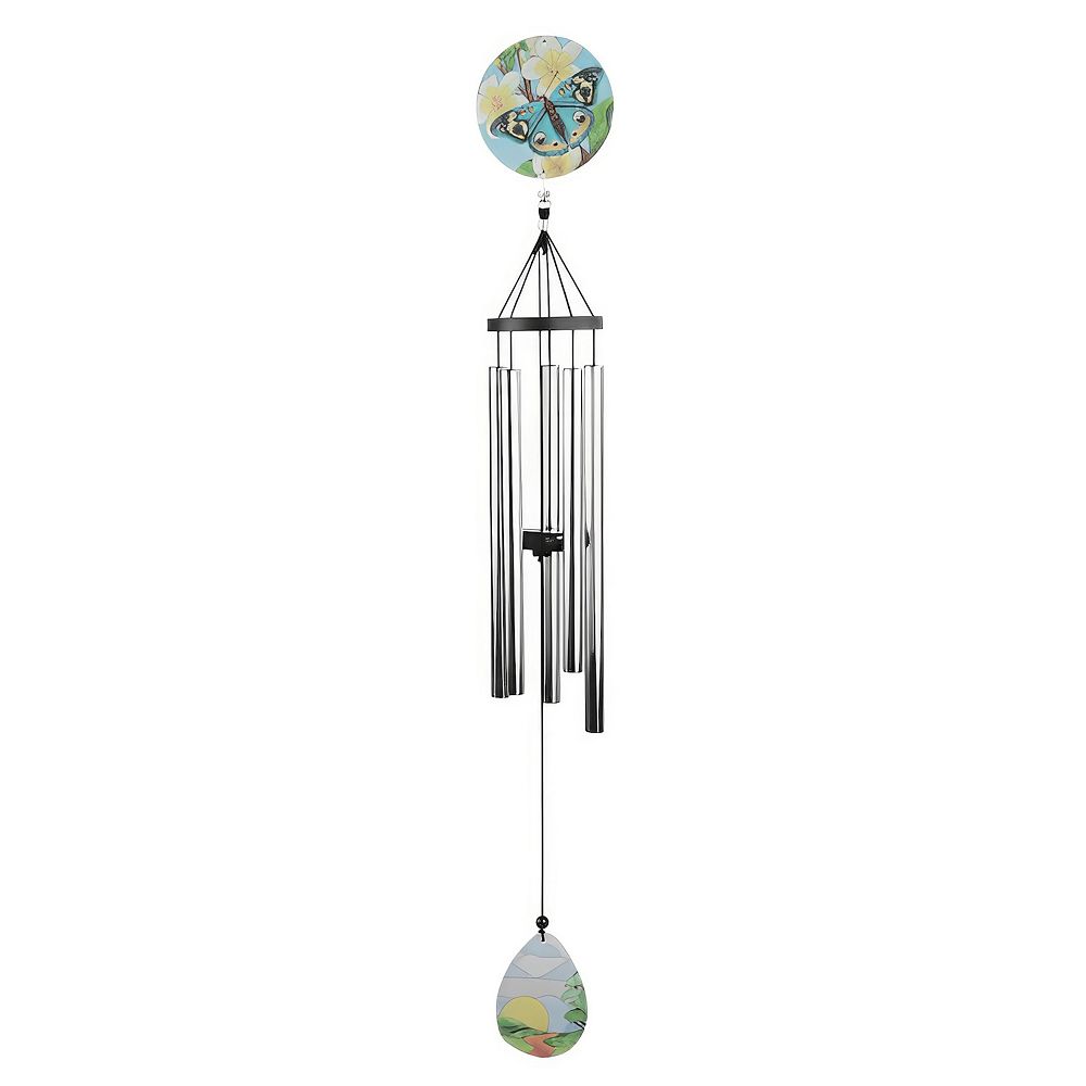 FC Design 37" Long Butterfly Glass Wind Chime Decoration Garden and ...