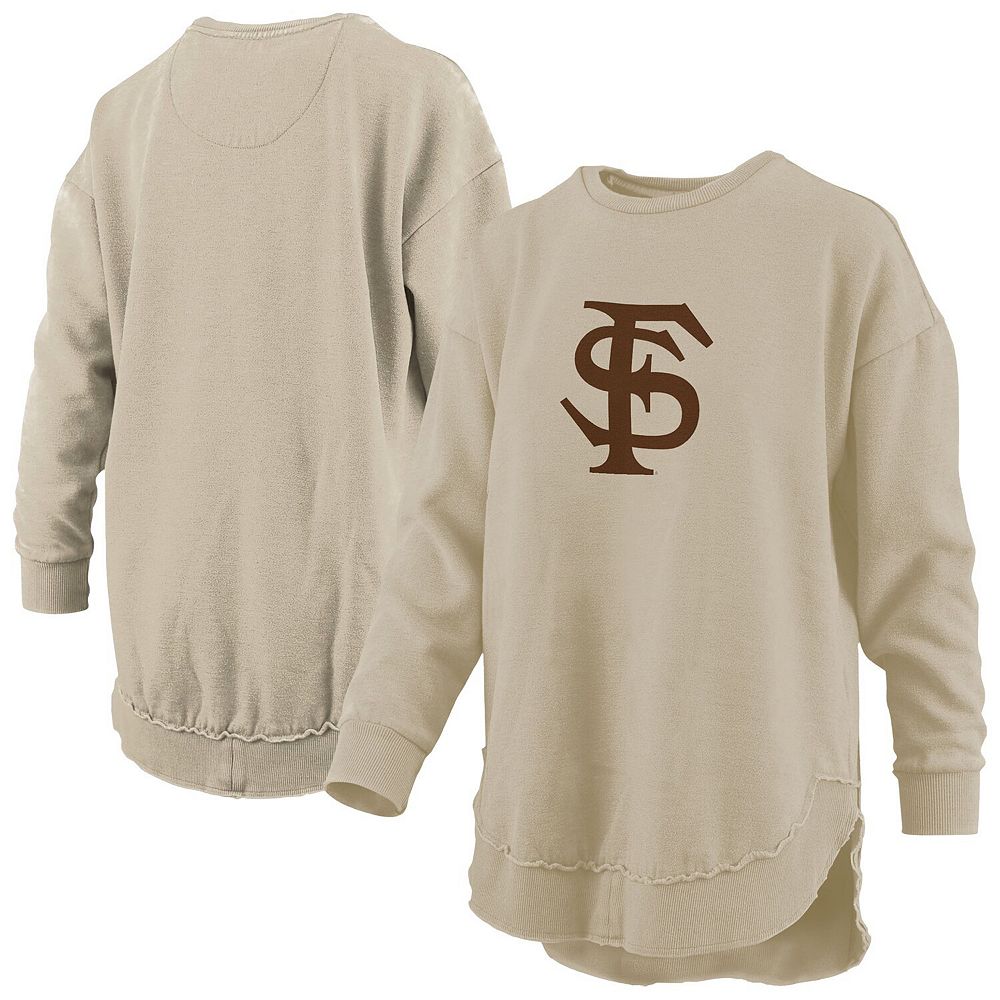 Women's Pressbox Tan Florida State Seminoles Poncho Fleece Pullover ...