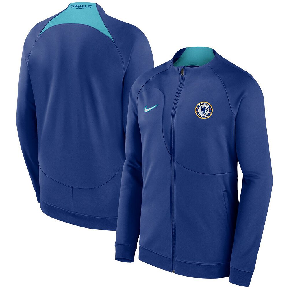 Men's Nike Blue Chelsea Academy Pro Anthem Fitted Raglan Performance ...