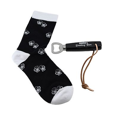 Groom's Drinking Team Socks & Bottle Opener Gift Set