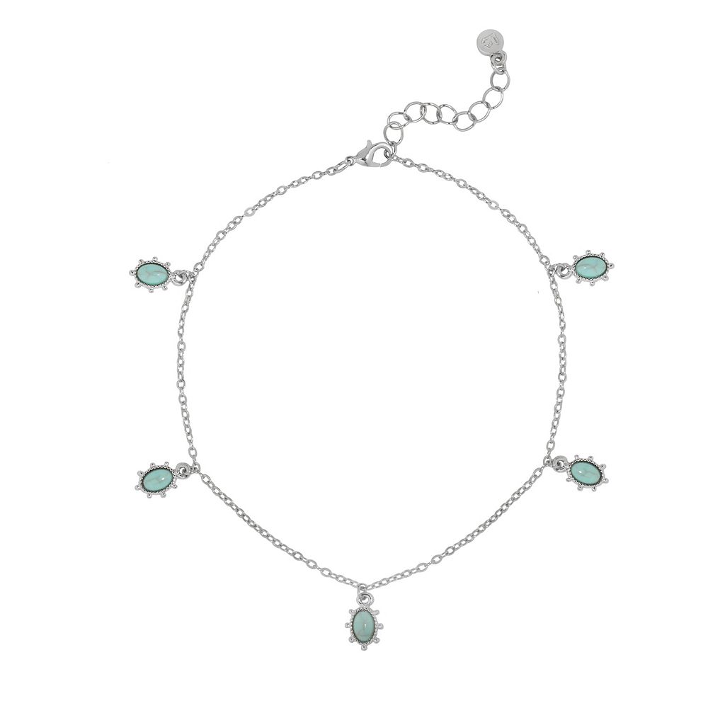 LC Lauren Conrad Silver Tone Charmed Anklet