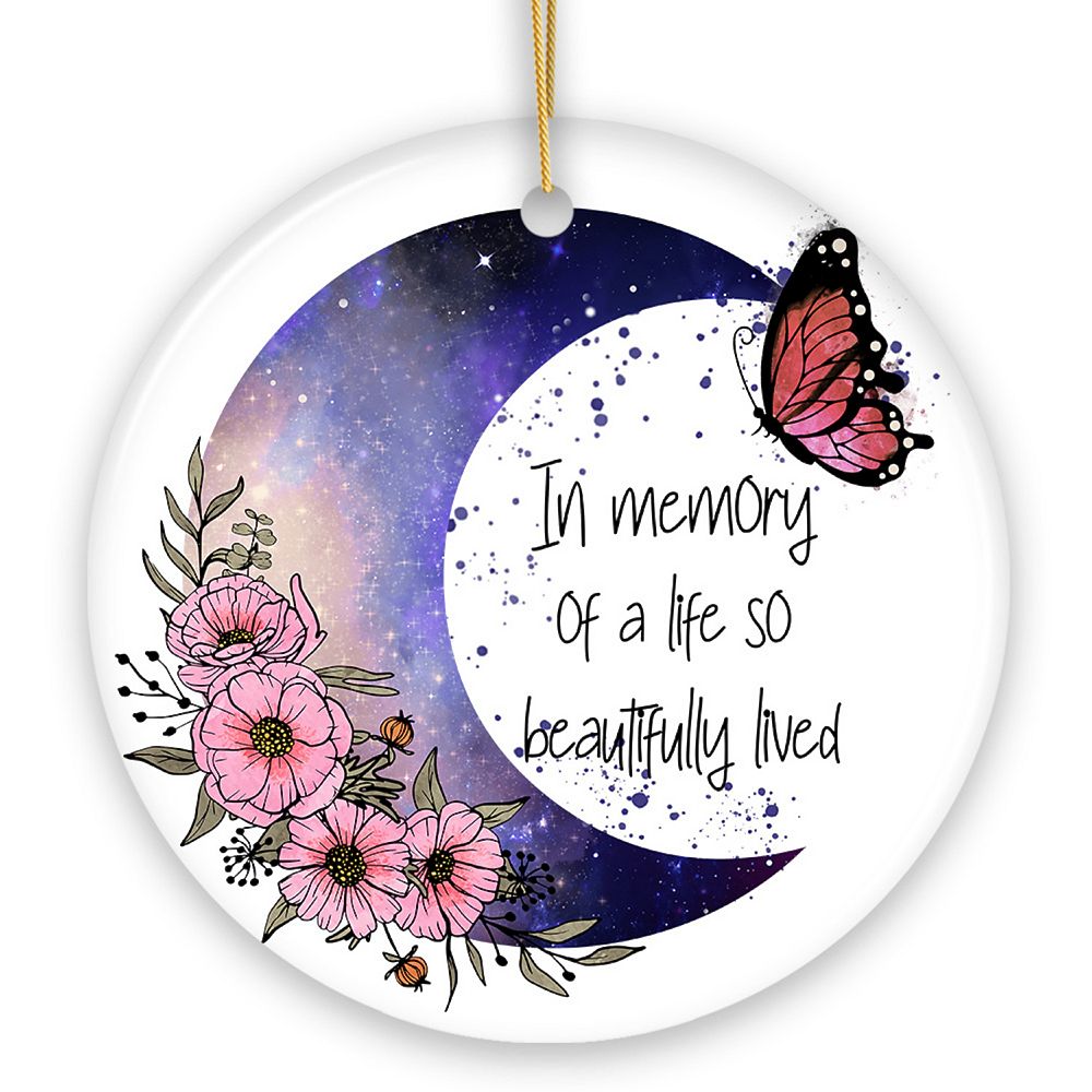 In a Memory of a Life so Beautifully Lived Quote Ornament, Christmas ...