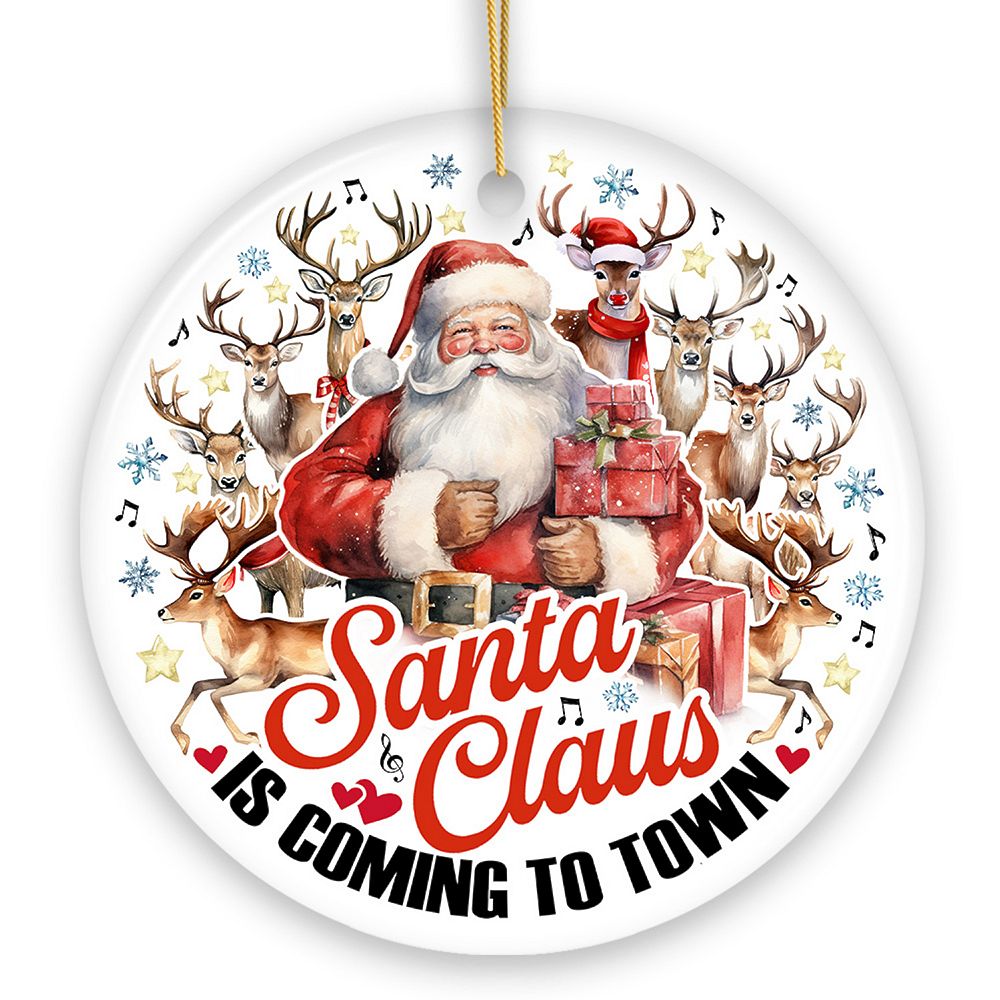 Santa Claus is Coming to Town Vintage Christmas Ornament, Artistic Tree ...