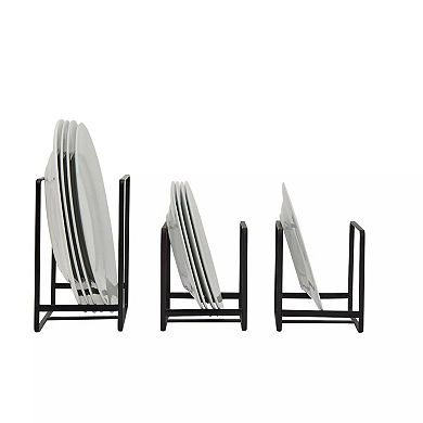 3-Pieces Black Plate Organizer