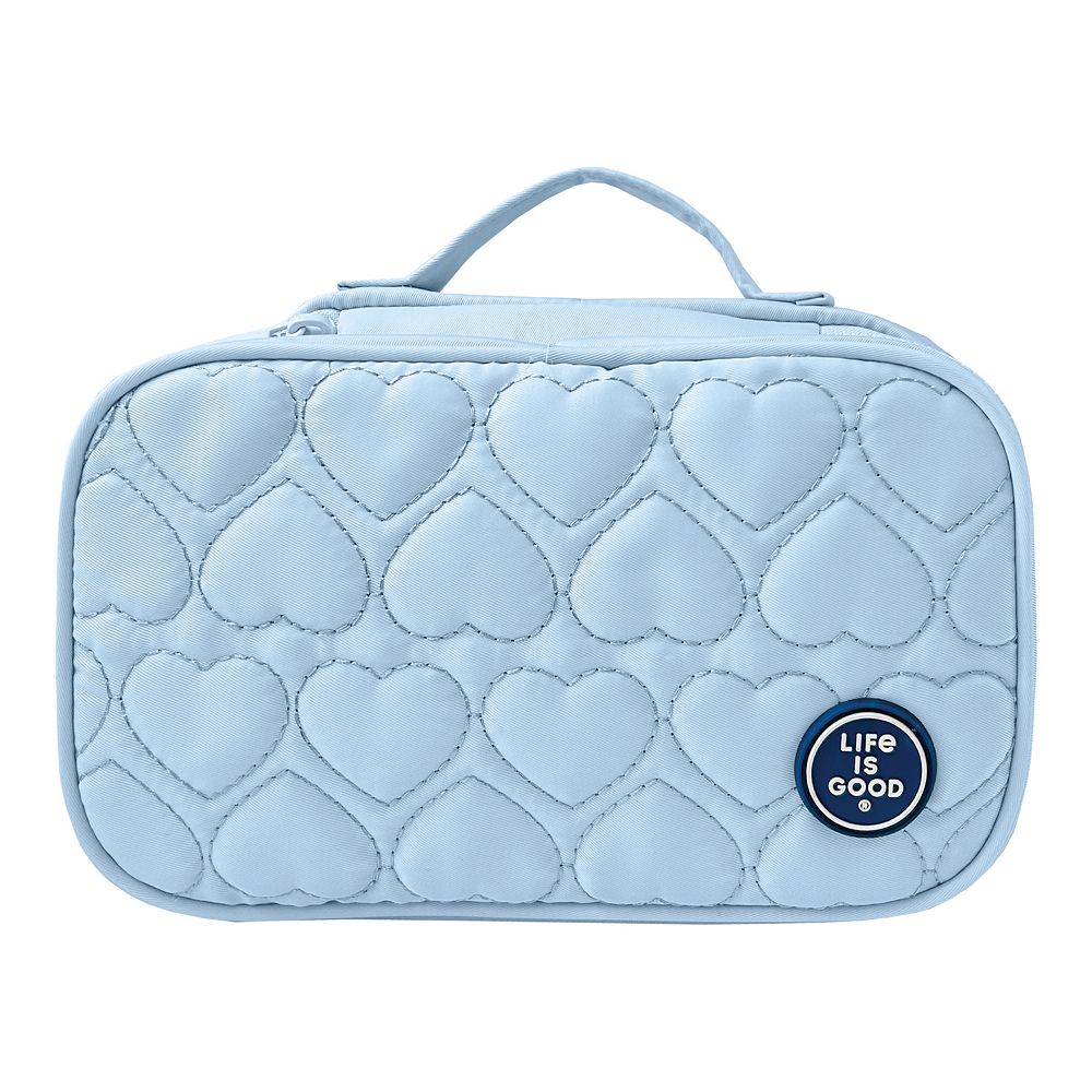 Juniors' Life Is Good Blue Embossed Cosmetic Bag