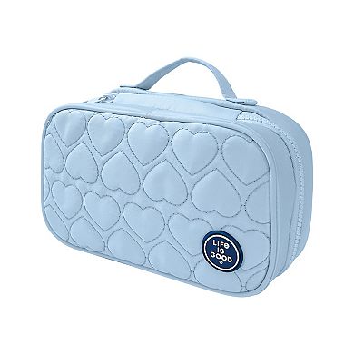 Juniors' Life Is Good Blue Embossed Cosmetic Bag