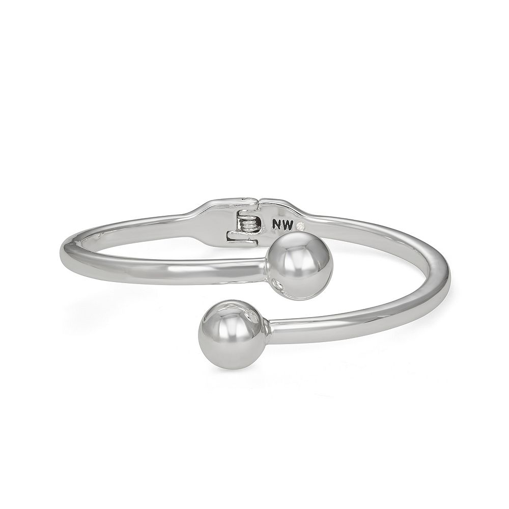 Nine West Silver Tone Sphere Cuff Bracelet