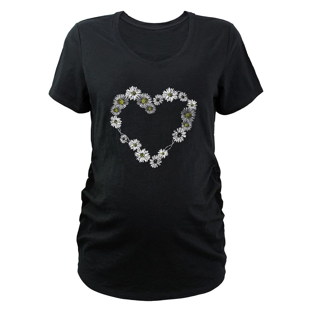 Maternity Heart Of Daisies Graphic Tee