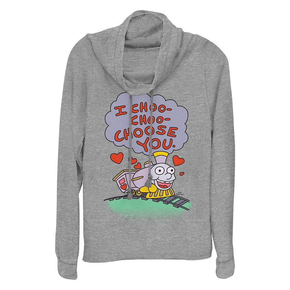 Women's The Simpsons I Choo Choo Choose You Train Cowlneck Graphic ...