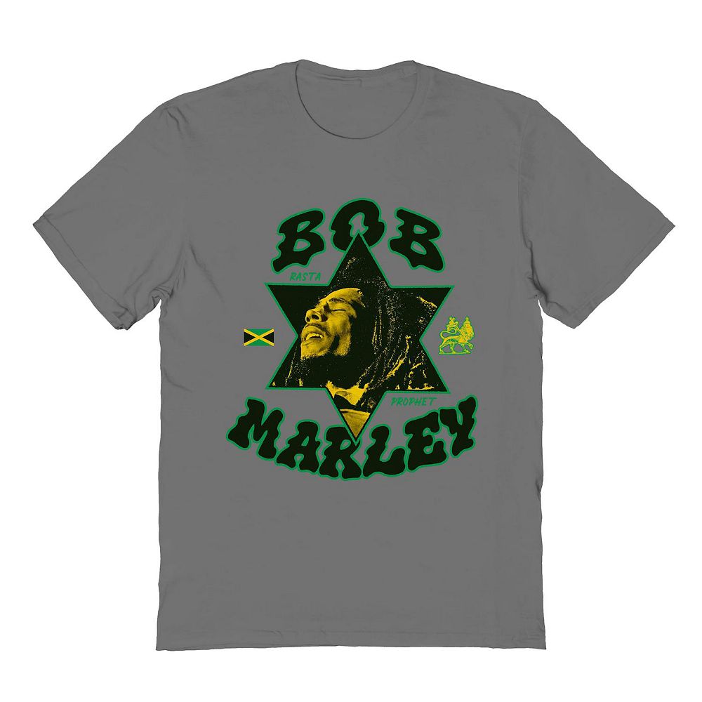 Men's Bob Marley Rasta Prophet Star Graphic Tee