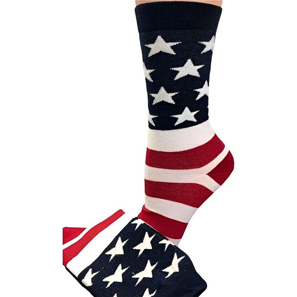 American Flag Patriotic Socks, Premium Quality Cotton Crew Socks
