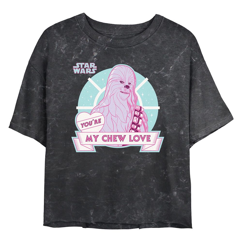 Juniors' Star Wars Chewbacca You're My Chew Love Cropped Graphic Tee