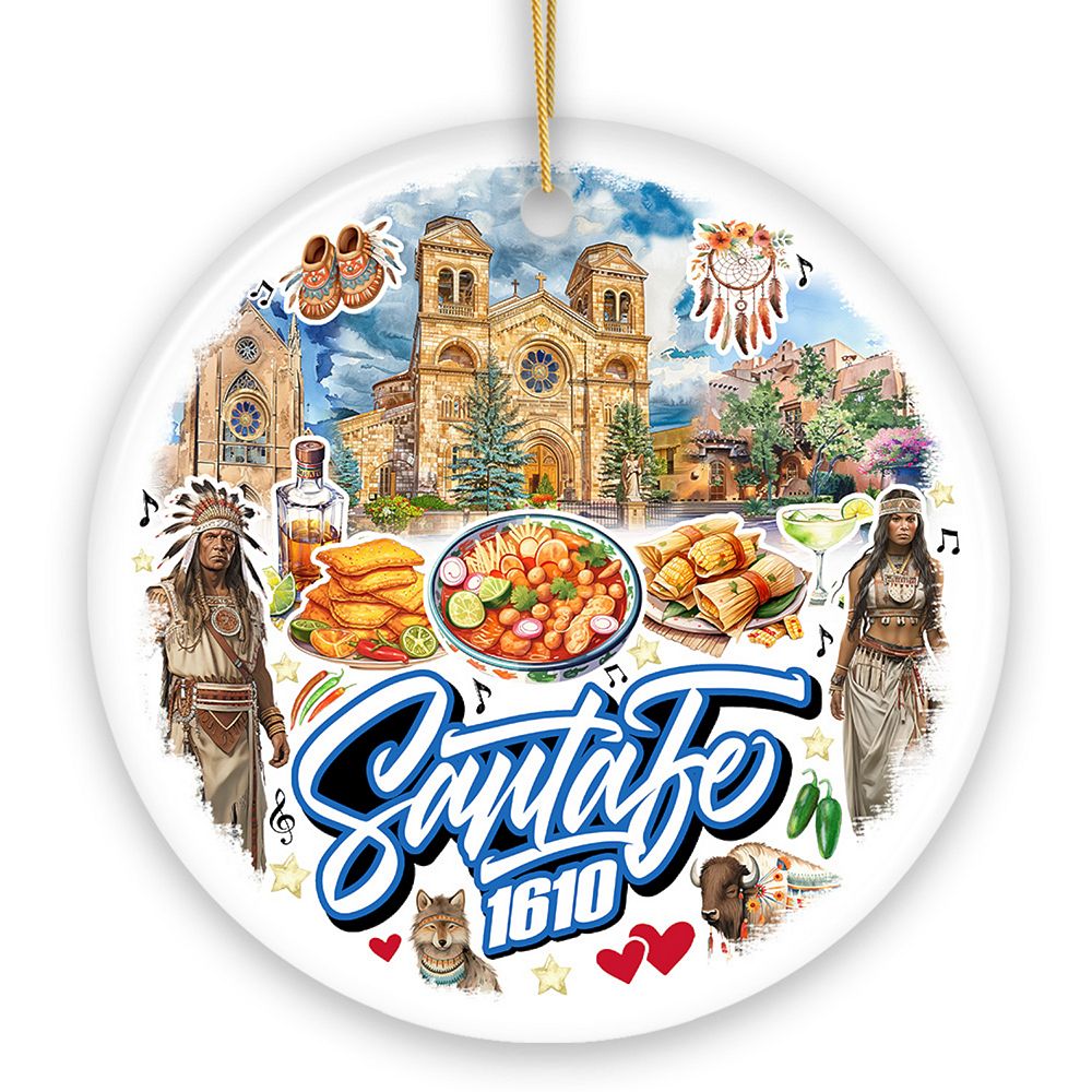 Classic Santa Fe New Mexico Ceramic Ornament, Souvenir and Christmas ...
