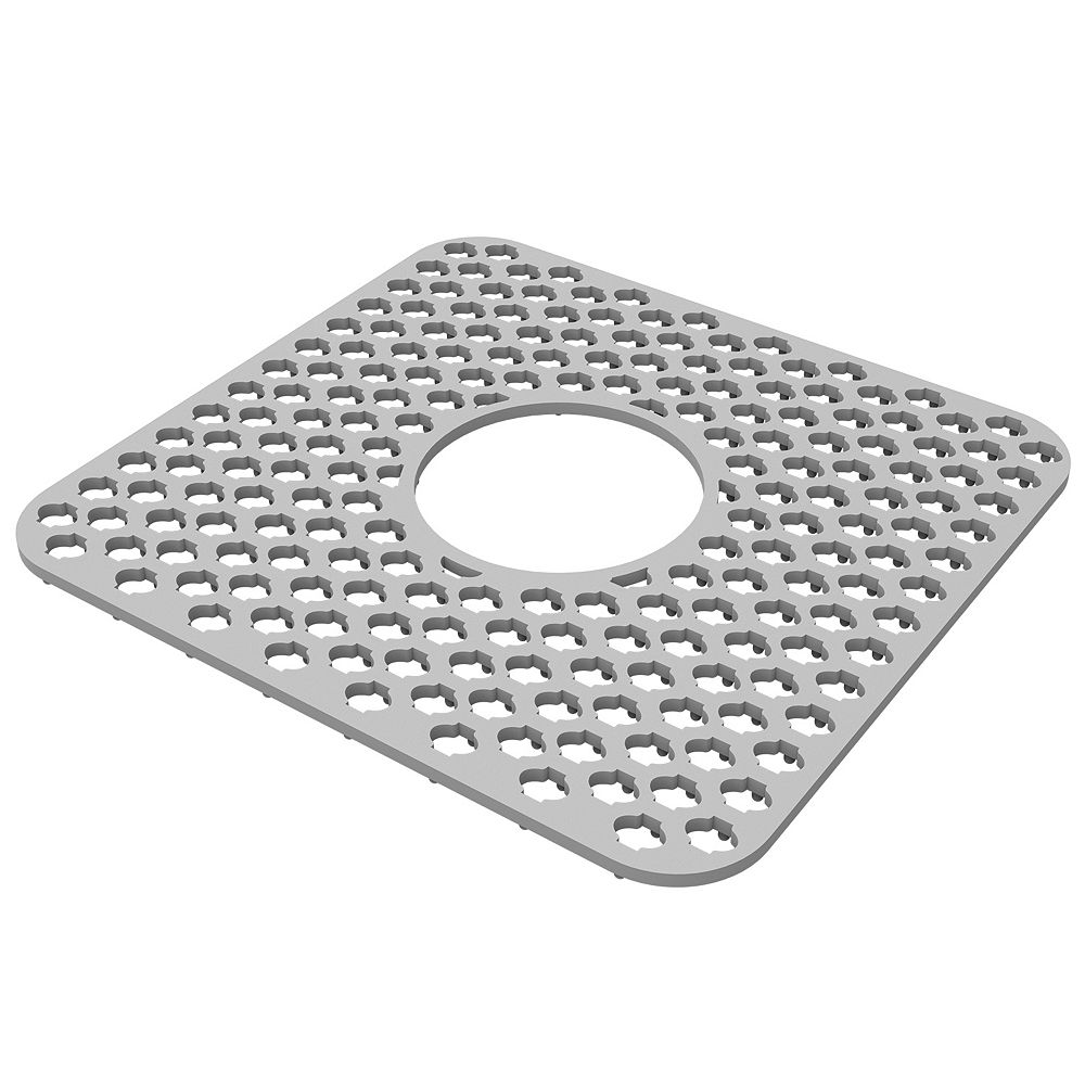 2-Piece Silicone Sink Mat with Drain Hole Non-Slip Dishwasher Safe ...