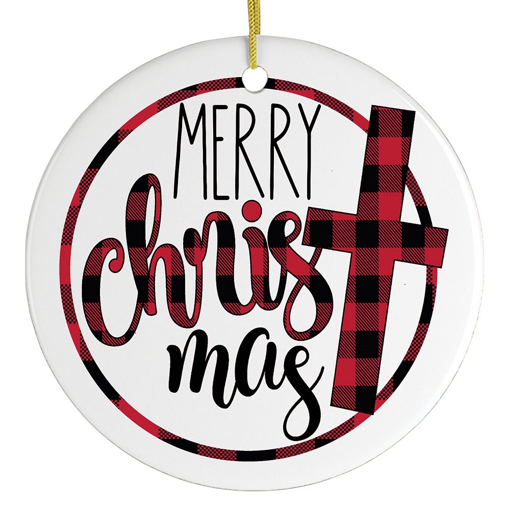 Merry Christ - Mas Plaid Jesus Ornament