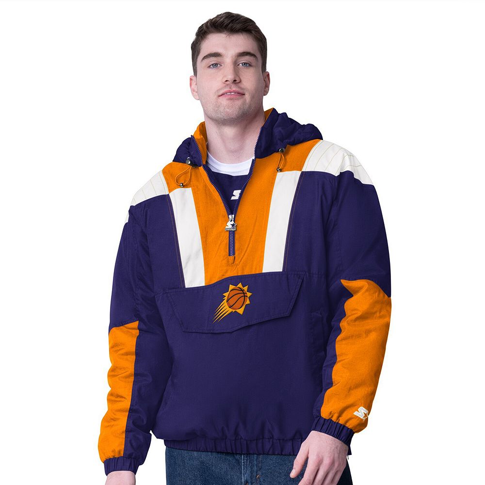 Men's Starter Purple/Orange Phoenix Suns Charger Half-Zip Pullover Jacket