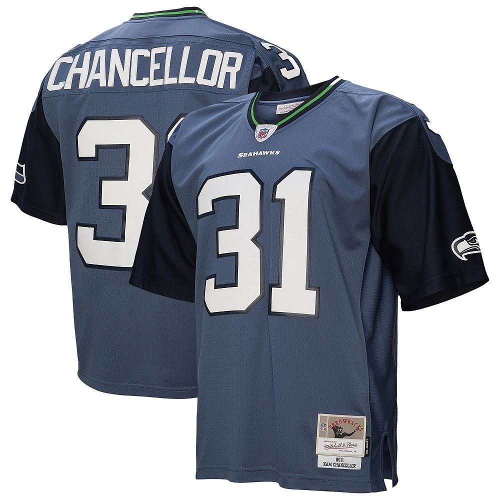 Men's Mitchell & Ness Kam Chancellor Blue Seattle Seahawks 2011 Legacy ...