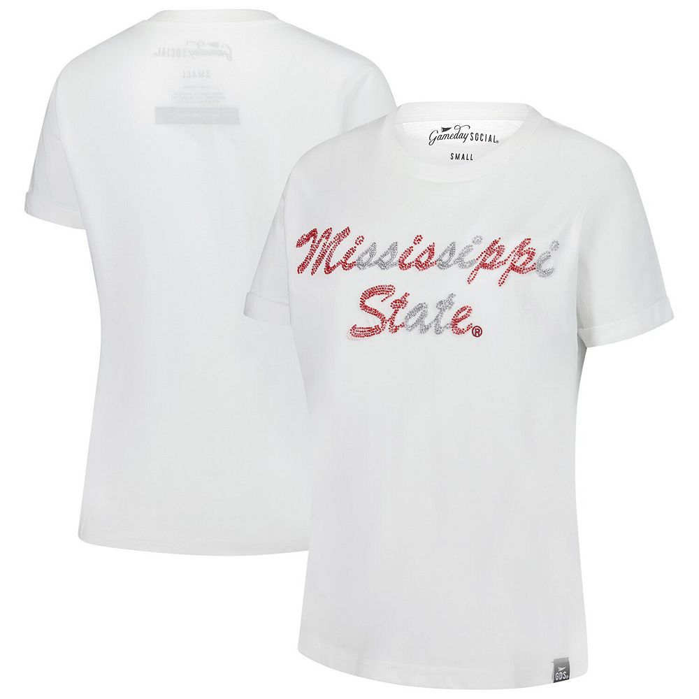 Women's Gameday Social White Mississippi State Bulldogs Hand Sewn ...