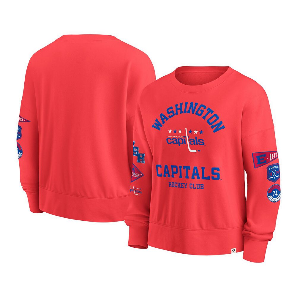 Women's Fanatics Red Washington Capitals Oversized Vintage Go Team ...