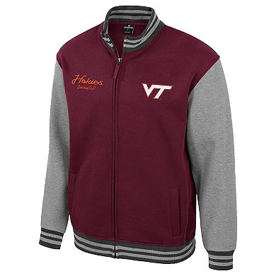 Men's Colosseum Maroon Virginia Tech Hokies Ambi-Turner Full-Zip ...